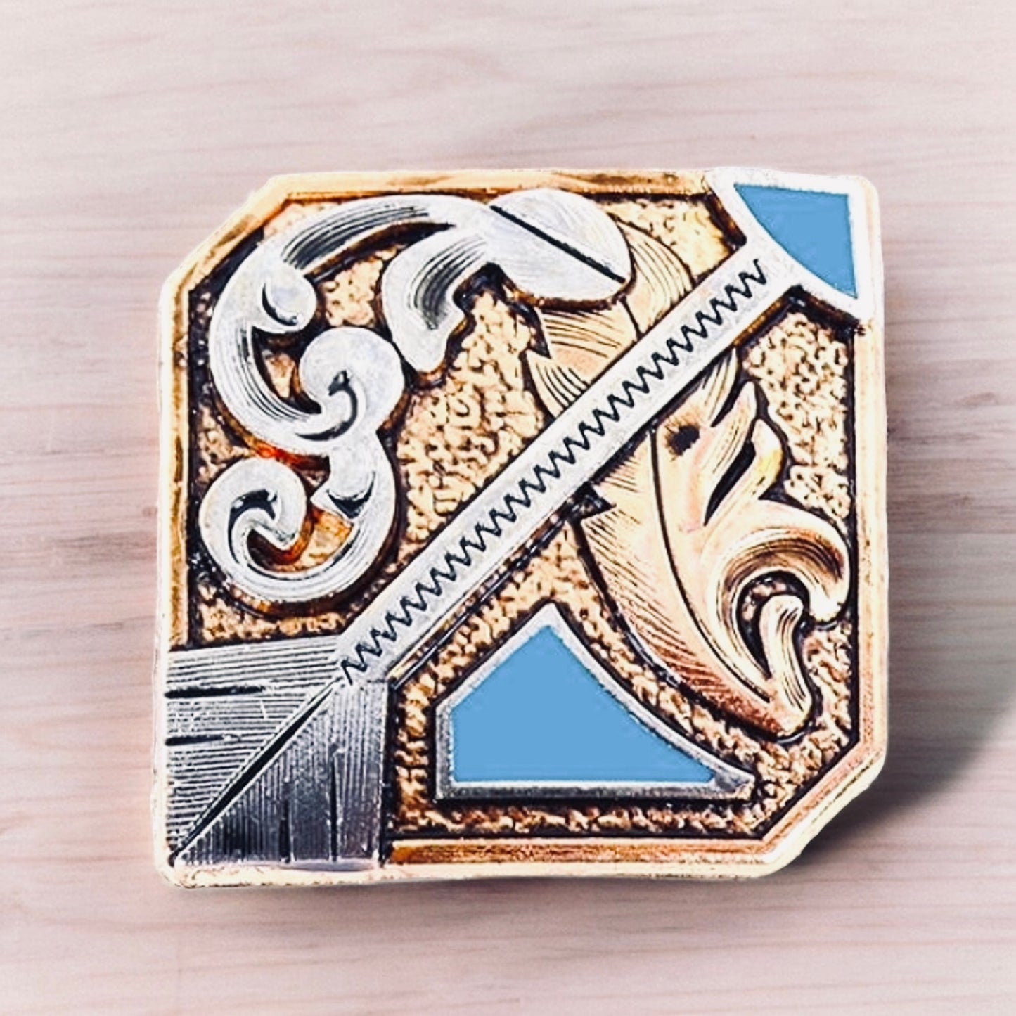 2 Pack Square Arrow 1-1/4 Inch Turquoise Conchos – Spotted M Tack