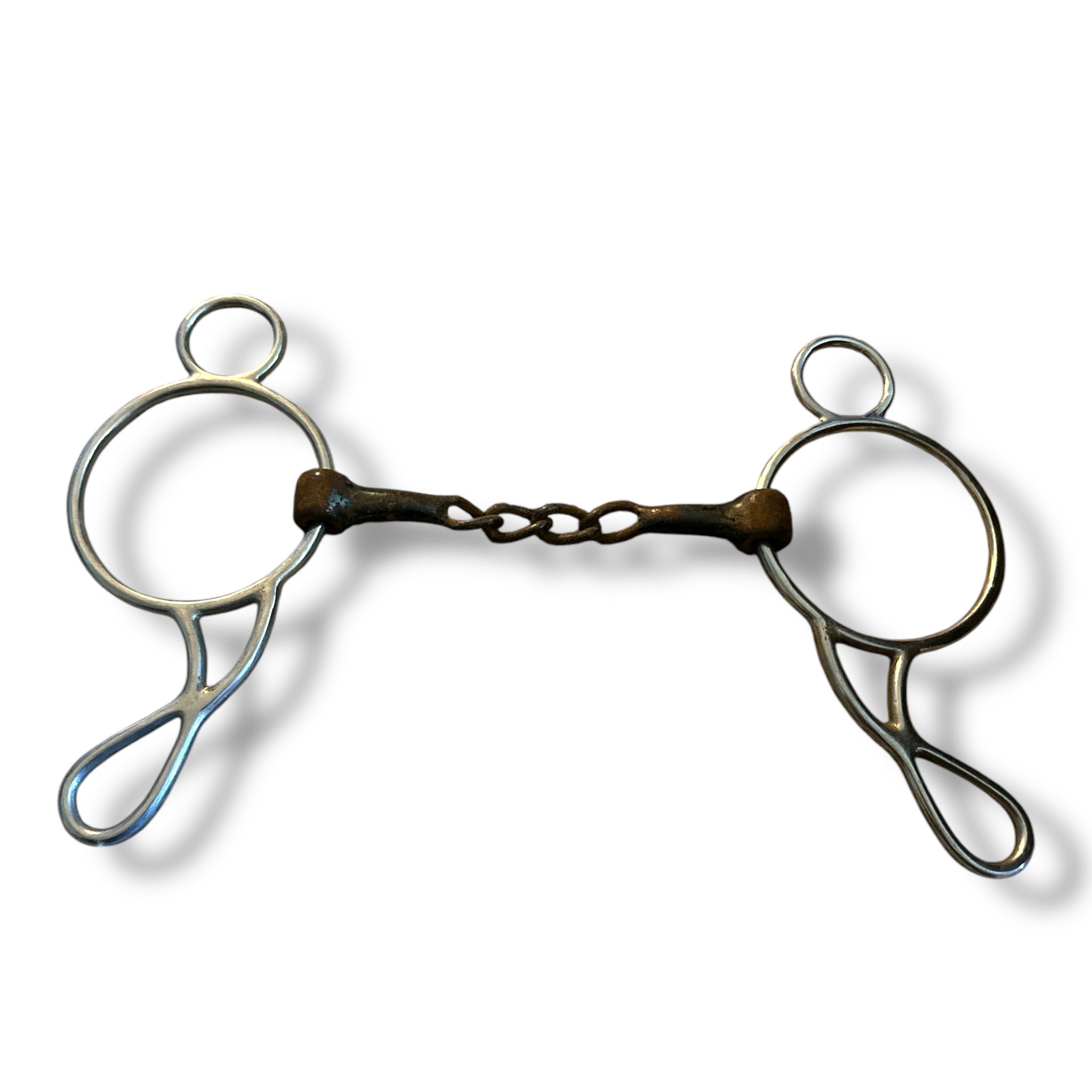 Sliding Gag Snaffle Bit with Chain Center 5.5” Mouth – Spotted M Tack
